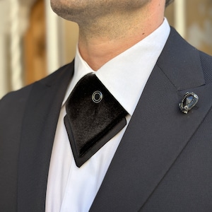 Diamond-cut Velvet Necktie. Luxury Handcrafted Black Necktie for Men ...