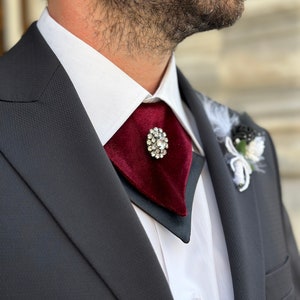 Diamond-cut Velvet Necktie. Luxury Handcrafted Black Necktie for Men ...