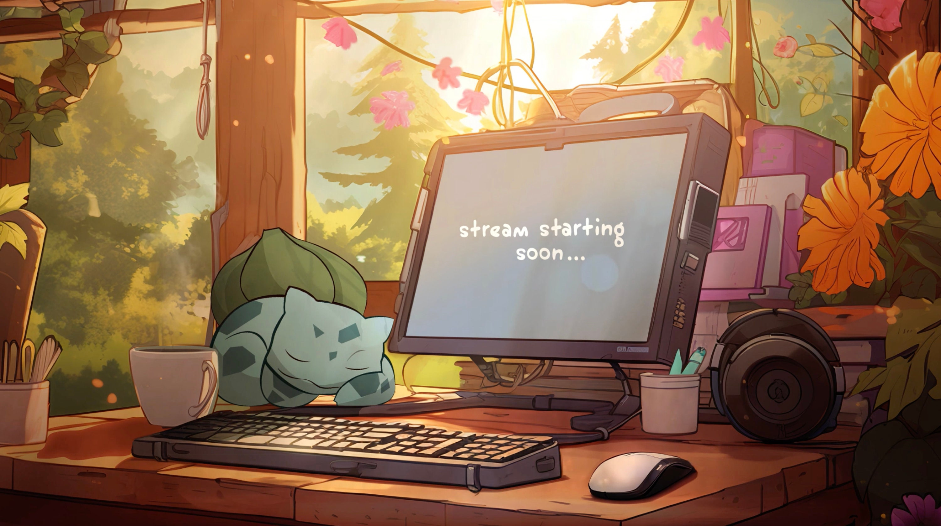 Bulbasaur Lofi Animated Twitch Screens: Gaming Stream Package (MP4) - Etsy