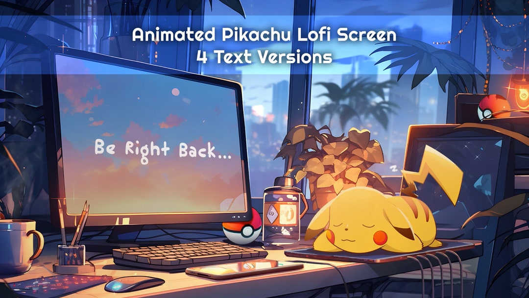 Animated Pikachu Lofi Stream Scene, Twitch Gaming (digital Download) - Etsy