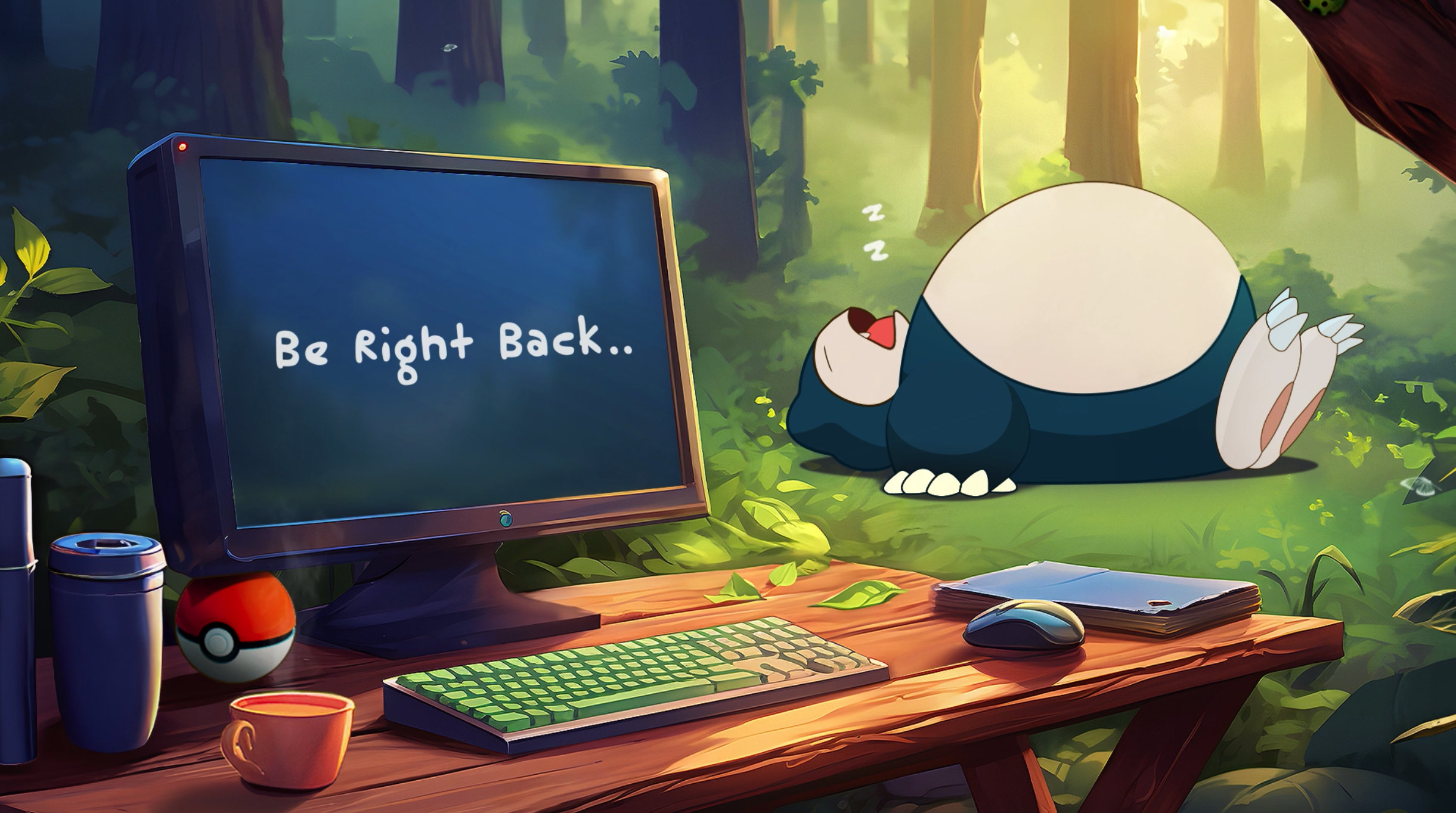 Snorlax Animated Lofi Gaming Desk Twitch Stream Scene, Starting Soon ...