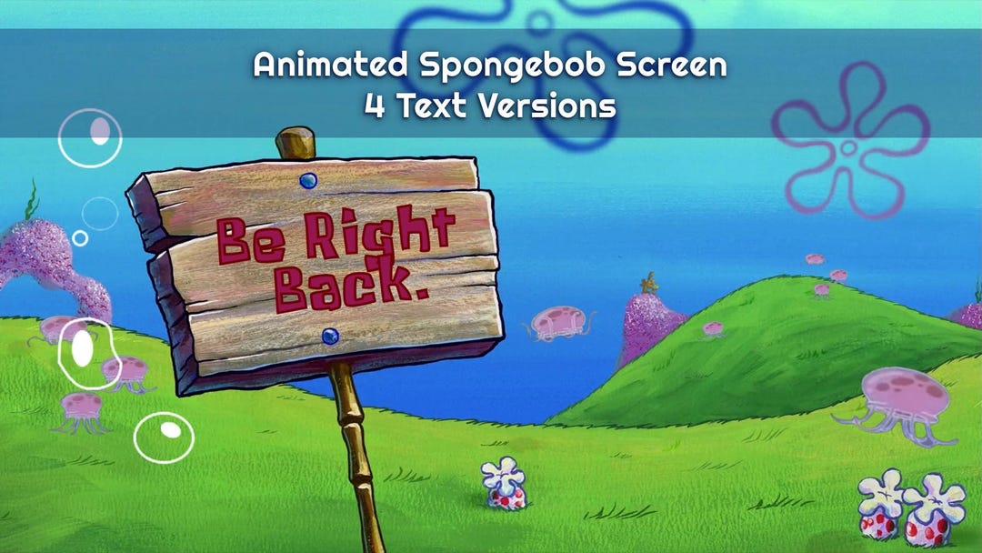 Spongebob Squarepants Animated Lofi Gaming Desk Twitch Scene, Stream ...