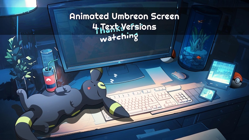 Umbreon Animated Lofi Twitch Stream Screens (MP4) - Etsy Australia