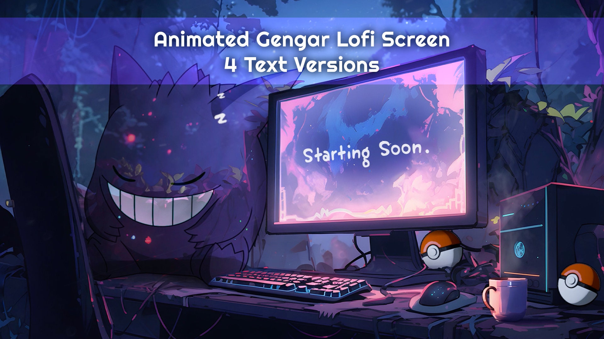 Gengar Animated Lofi Twitch Stream Scene (instant Download) - Etsy
