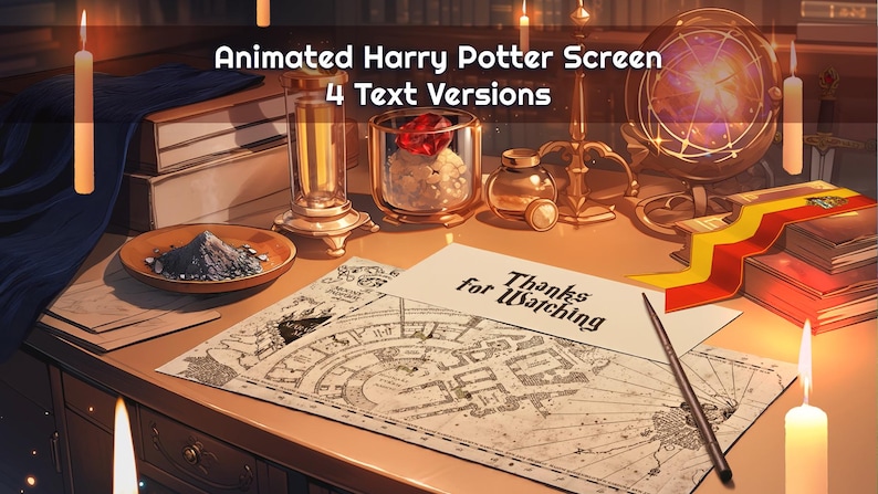 Harry Potter Animated Lofi Stream Scene: Gaming Desk Twitch Overlay ...