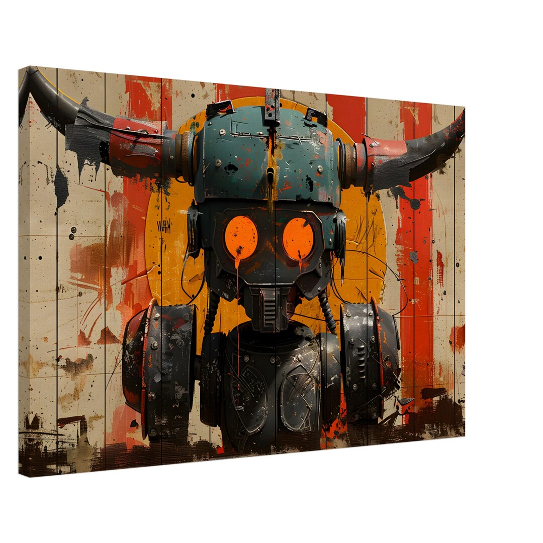 Viking Robot Warrior, Katana Wall Art, Asian Fantasy Japan Samurai ...