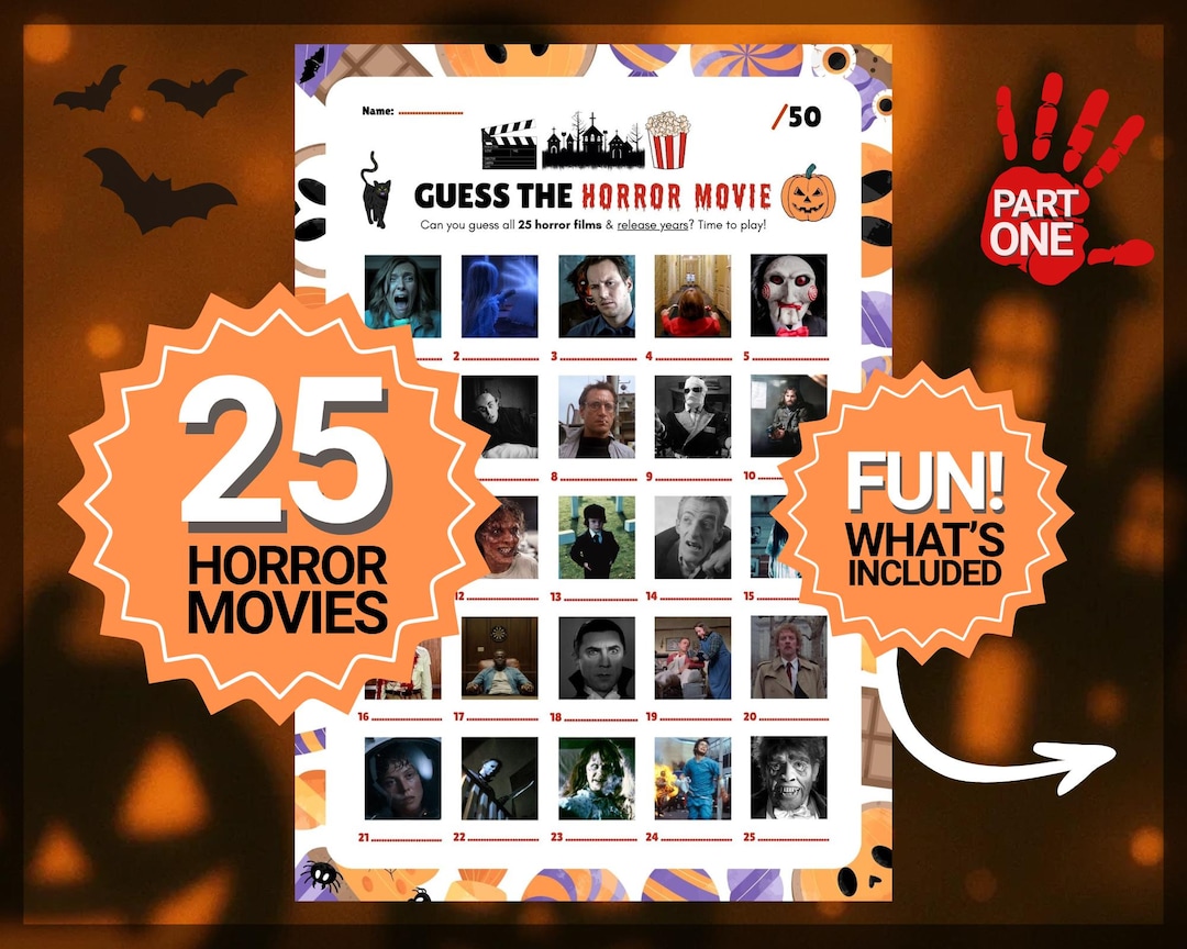 Guess the Horror Movie Game: Halloween Party Quiz (digital Download) - Etsy