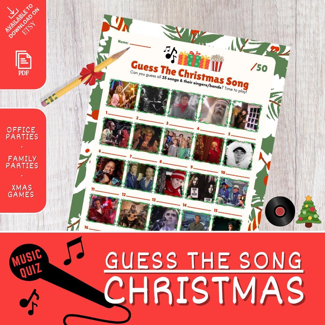Guess the Christmas Song | Festive Holiday Game Quiz (PDF) - Etsy UK