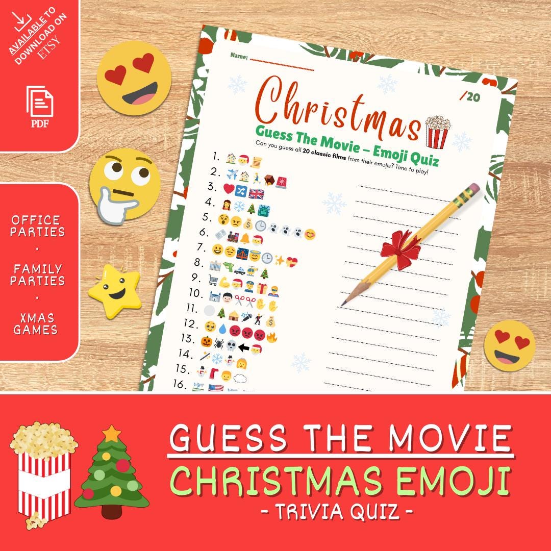 Guess the Christmas Movie | Emoji Quiz | Guess the Movie | Printable ...