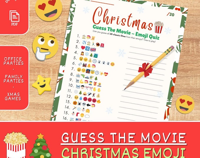 Guess the Christmas Movie | Emoji Quiz | Guess the Movie | Printable ...