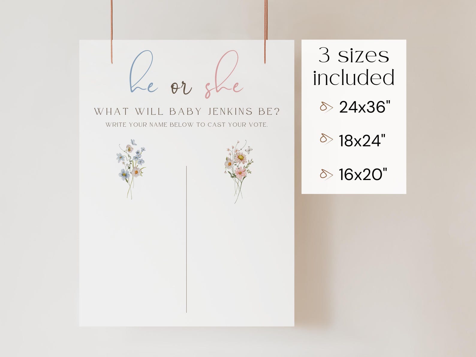 He or She What Will Baby Be Sign, Gender Reveal Welcome Sign, Baby ...