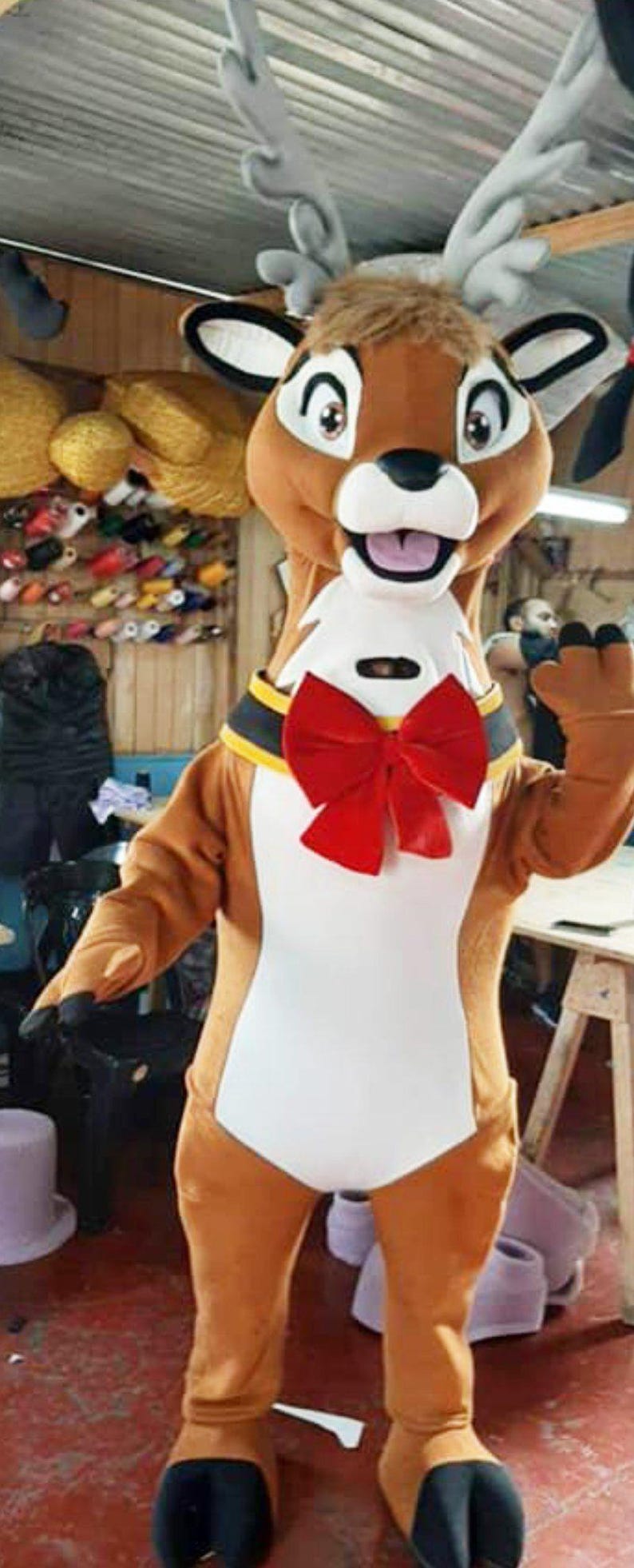 Handmade Christmas Reindeer Adult Party Mascot Costume - Etsy