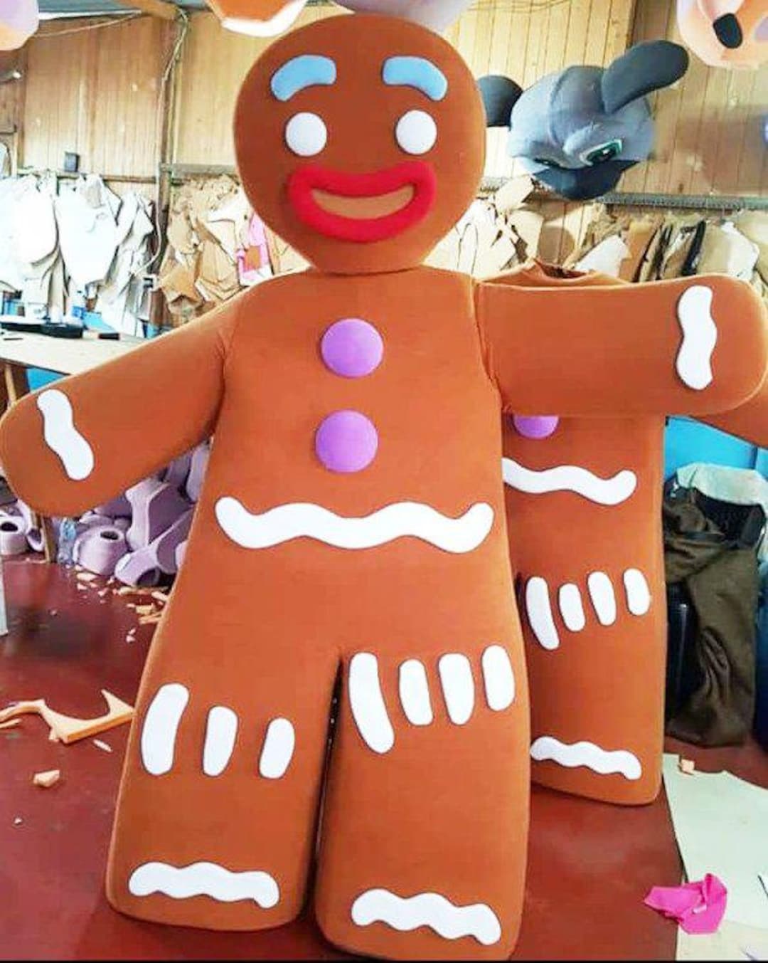Gingerbread Man Mascot Costume: Adult Christmas Party Cosplay - Etsy