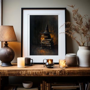 Witch Book Nook Stack of Books Art Print Halloween Printable Witch ...
