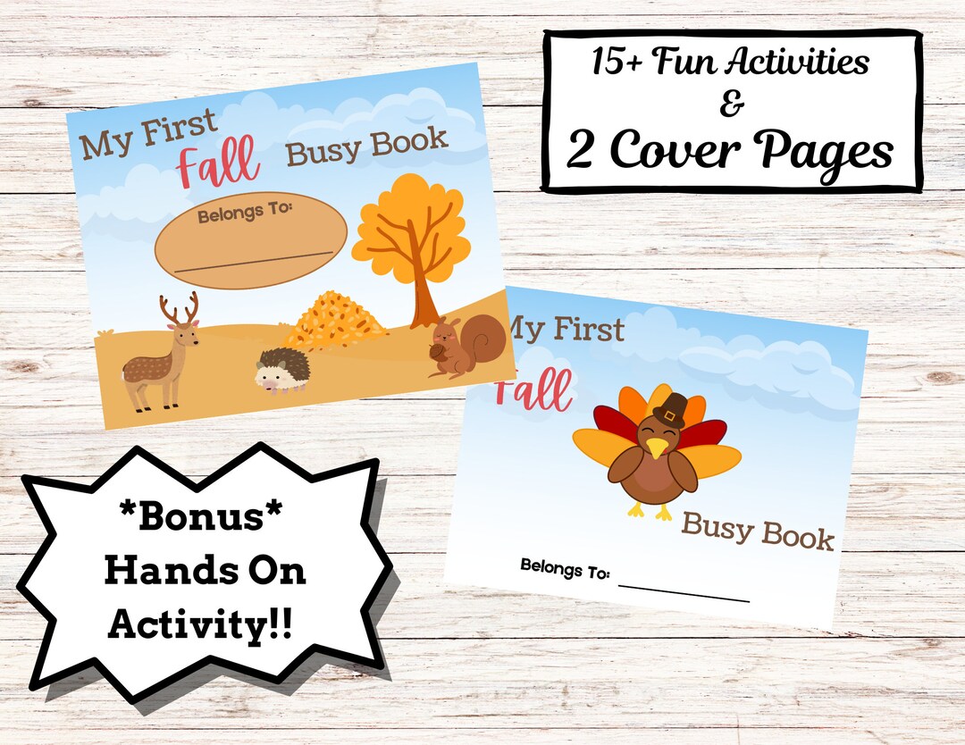 Fall Busy Book Printable Educational Quiet Book for Toddlers Homeschool ...