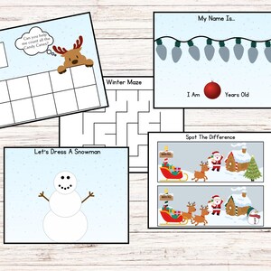 Christmas Busy Book Toddler Learning Binder Printable Educational ...