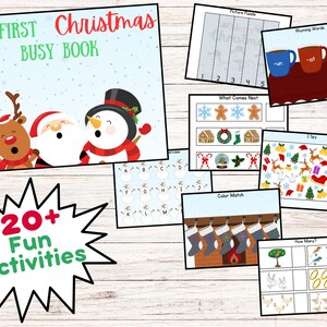 Christmas Busy Book Toddler Learning Binder Printable Educational ...