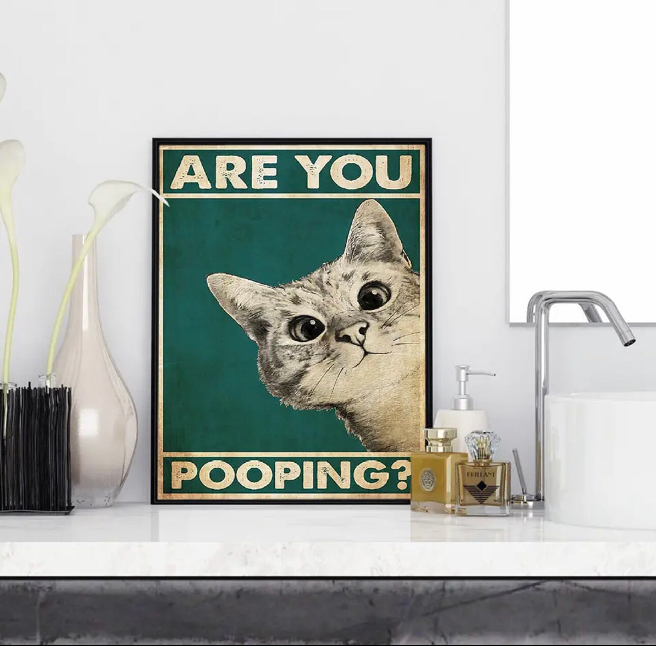 S146 Are You Pooping Poster Funny Bathroom Sign Canvas Prints - Etsy