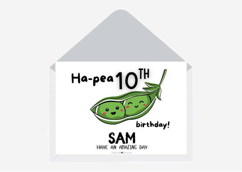 Personalised Happy Birthday Card | Ha-pea Birthday Card | Cute Peas in ...