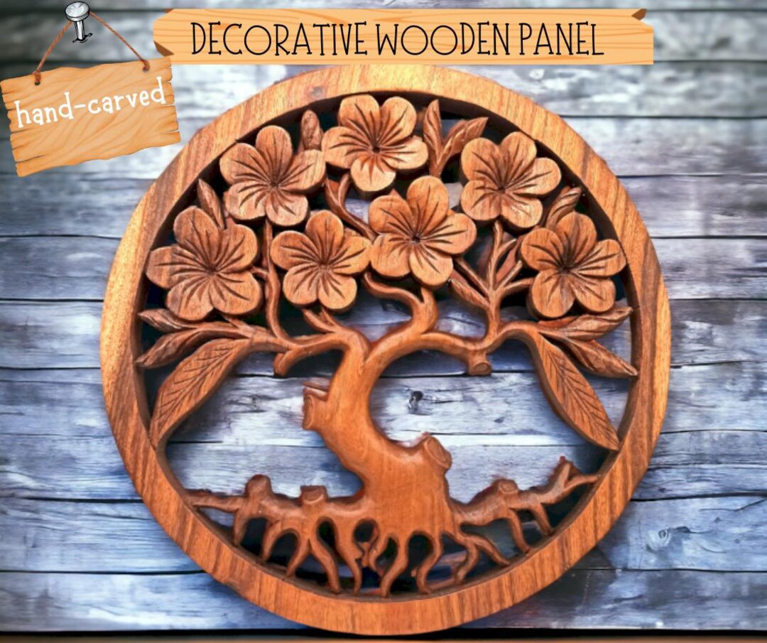 Decorative Wooden Panel | Hand-carved Suar Wood | Unique Home Décor ...
