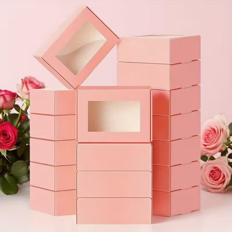 Mini Window Gift Boxes in White, Pink, and Black Colour | Personalised ...
