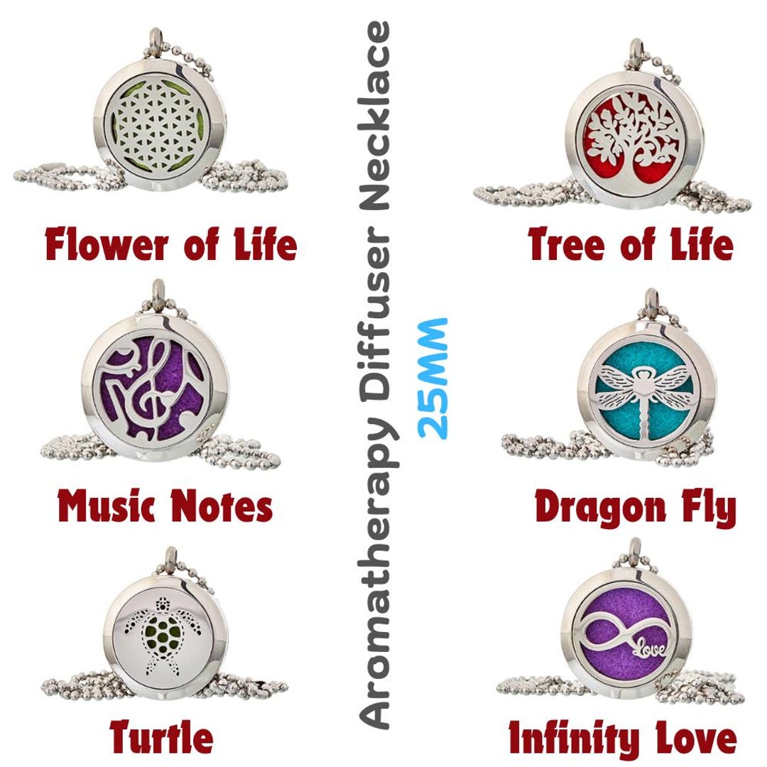 Stainless Steel Aromatherapy Diffuser Necklace | Essential Oil Locket ...