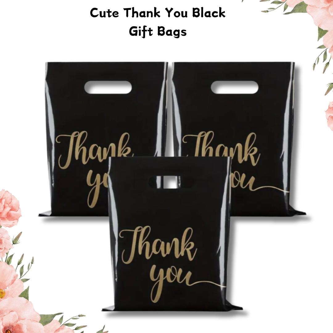 Thank You Goodie Bags | Extra Thick Cute Cartoon Plastic Tote Bags ...