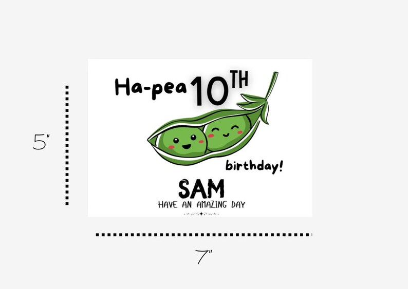 Personalised Happy Birthday Card | Ha-pea Birthday Card | Cute Peas in ...