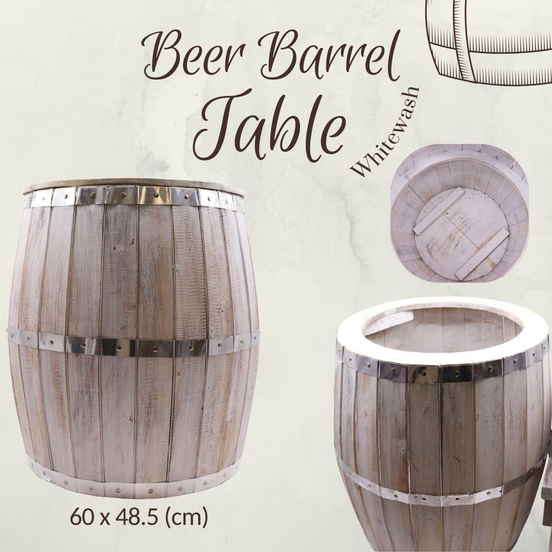 Albasia Wood Beer Barrel Table and Stools | Handcrafted Indonesian Bar ...
