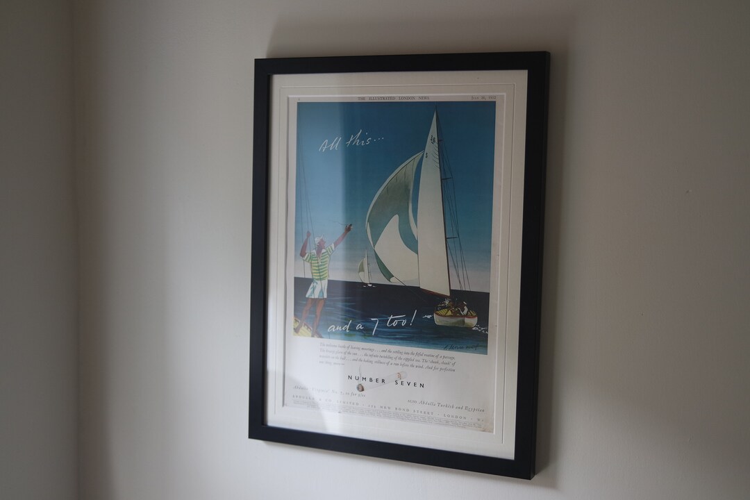 Number 7 Cigarettes: an Original 1950s Mounted Advert - Etsy