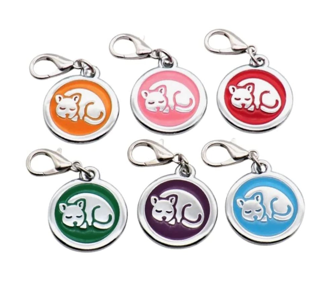 Personalized Sleeping Pet ID Tags With Trigger Snap Hook for Kittens ...