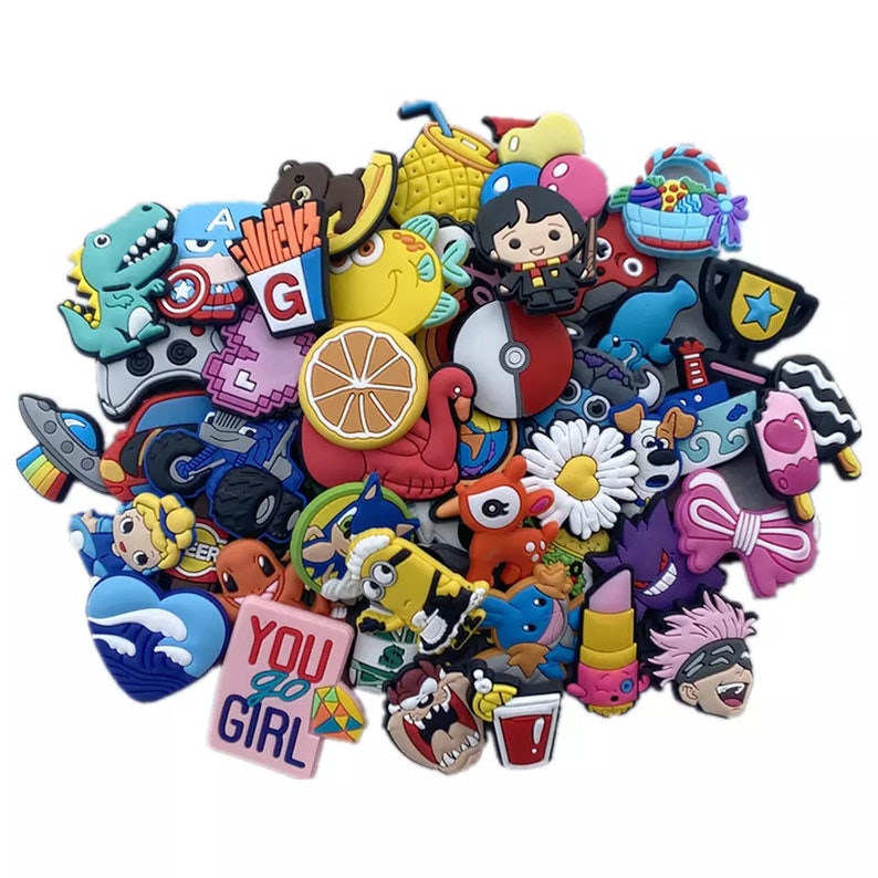 30-100pcs Random Cute Shoe Charms - Pvc Shoe Charm, Small Charms for ...
