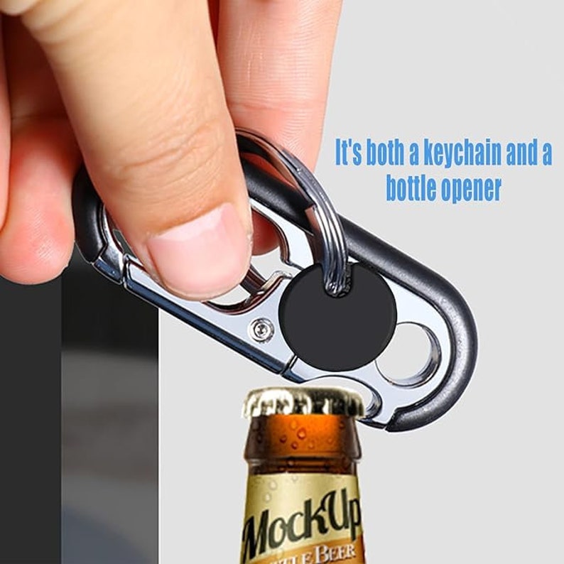 Carabiner Heavy Duty Double Ring Keychain - Locking Key Ring, Key Fob ...