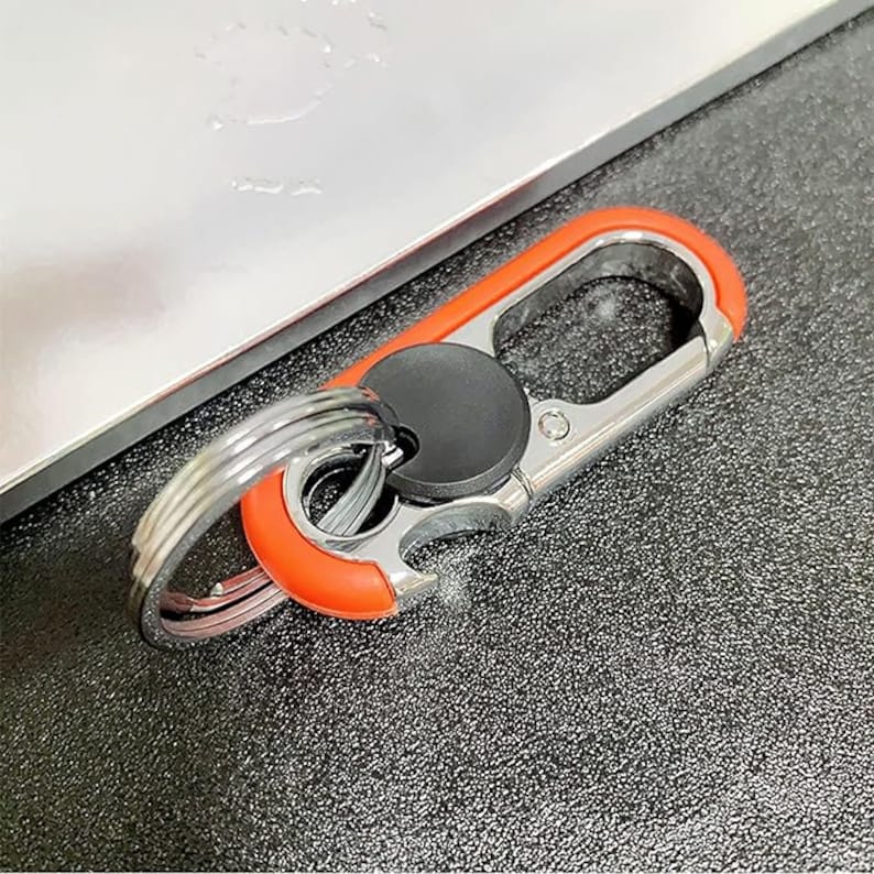 Carabiner Heavy Duty Double Ring Keychain Locking Key Ring, Key Fob ...