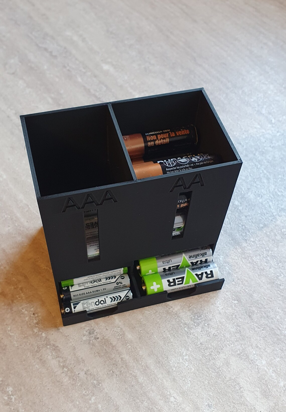 Battery Storage Box, 3D Printed and Sleek, Designed for AA and AAA ...