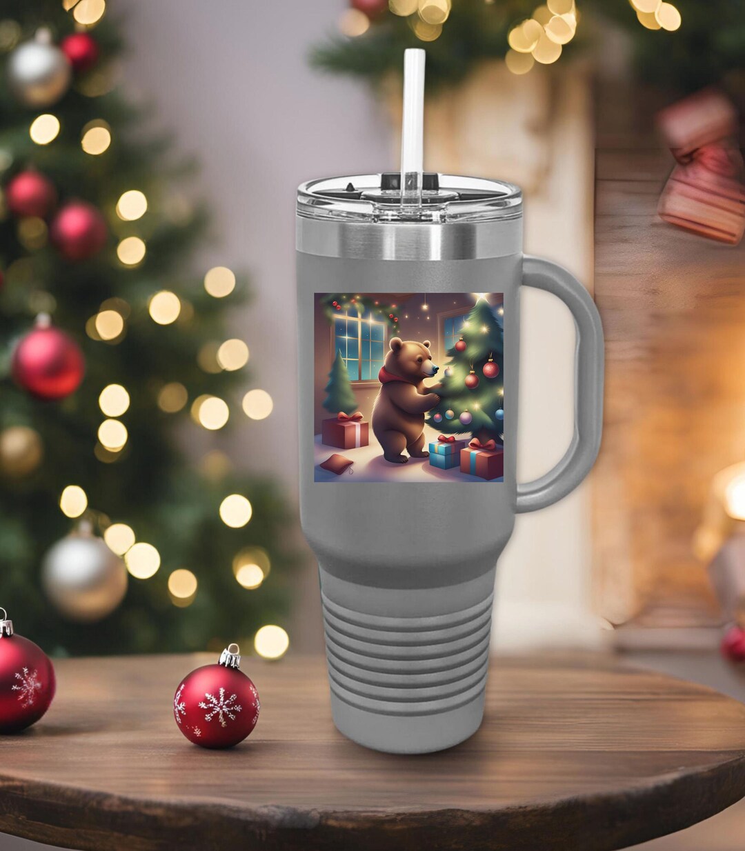 Berry Merry Christmas 40oz Insulated Travel Mug, Holiday Travel Cup ...
