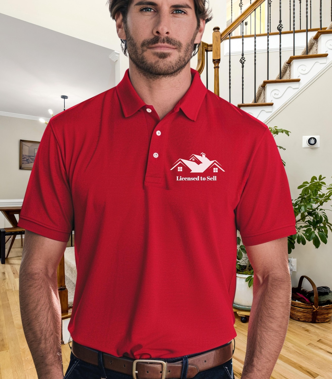 Real Estate Men's Piqué Polo, Polo Shirt for Selling a House, Property ...