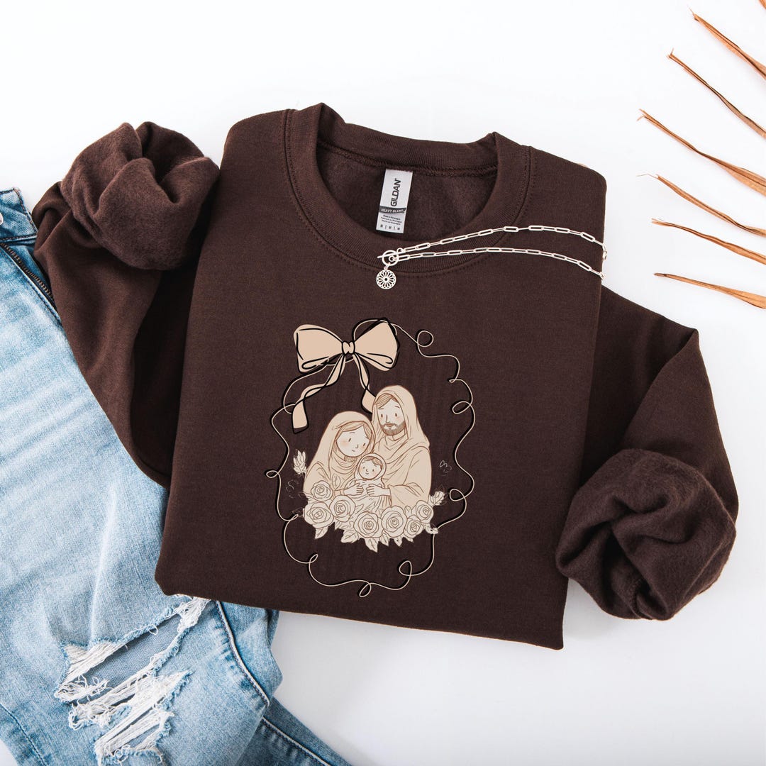 Holy Family Coquette Frame Gildan 18000 Sweatshirt - Religious ...