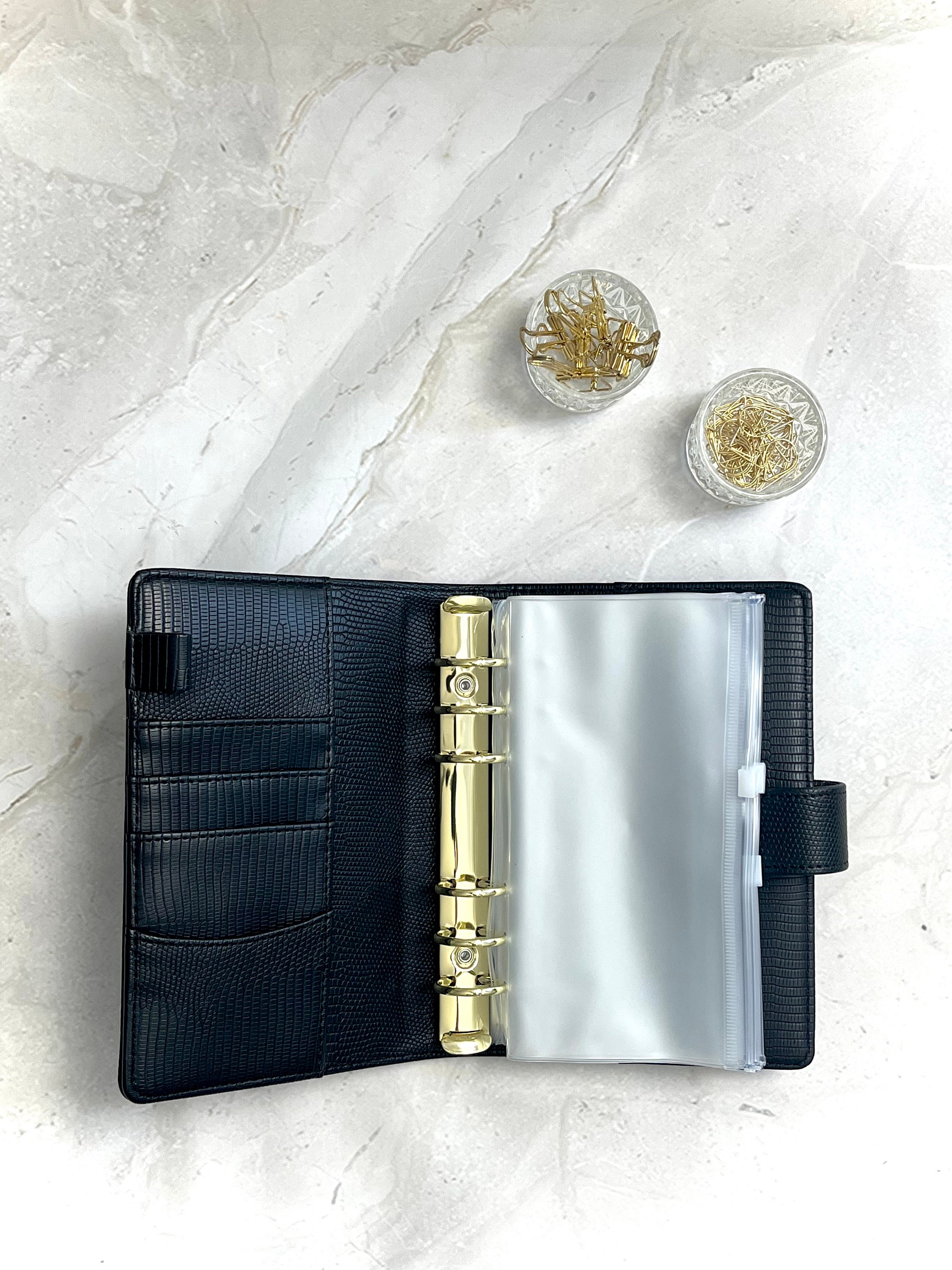 A6 Premium Binder 6 Zipper Envelopes Budget Personal Gecko Gold ...