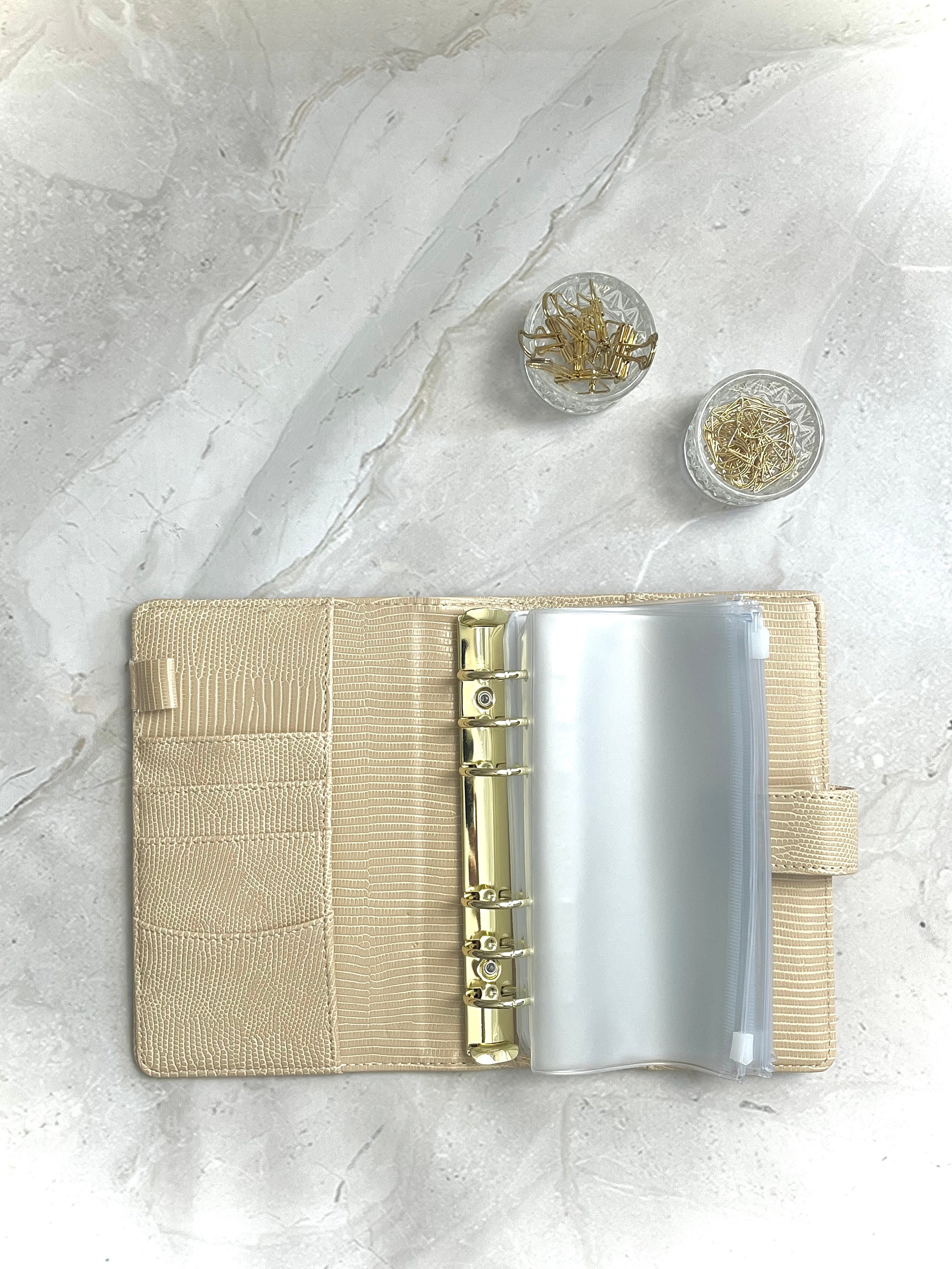 A6 Premium Binder 6 Zipper Envelopes Budget Personal Gecko Gold ...