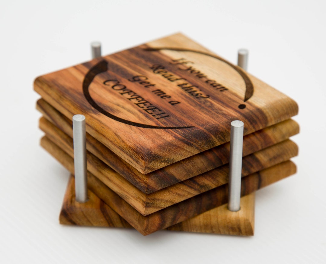 Wooden Coffee Coasters, Coasters, Drink Coasters, Cup Holders Set of 4 ...