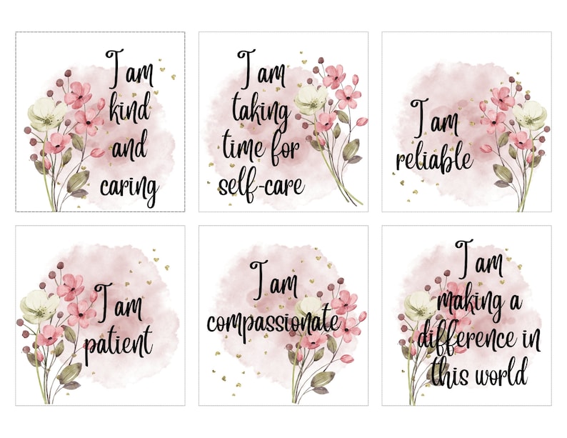 30 Empowering Affirmation Cards: Downloadable Printables for Positive ...
