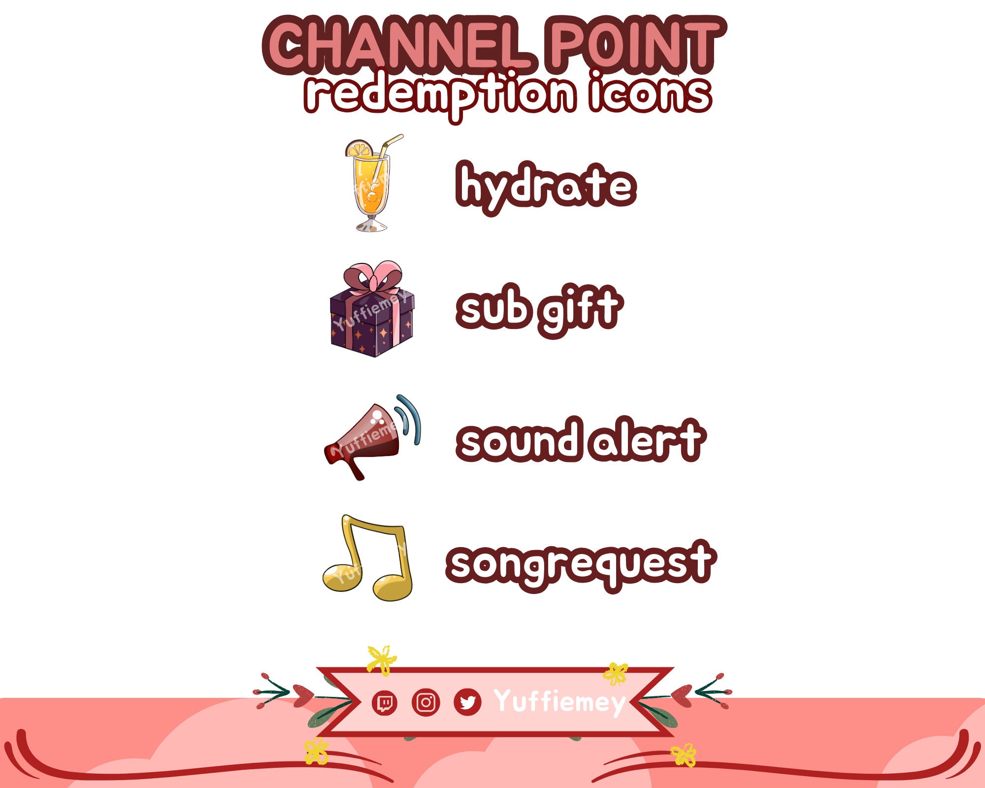 9 Twitch Channel Point Redeem Icons | Reward Icons - Etsy