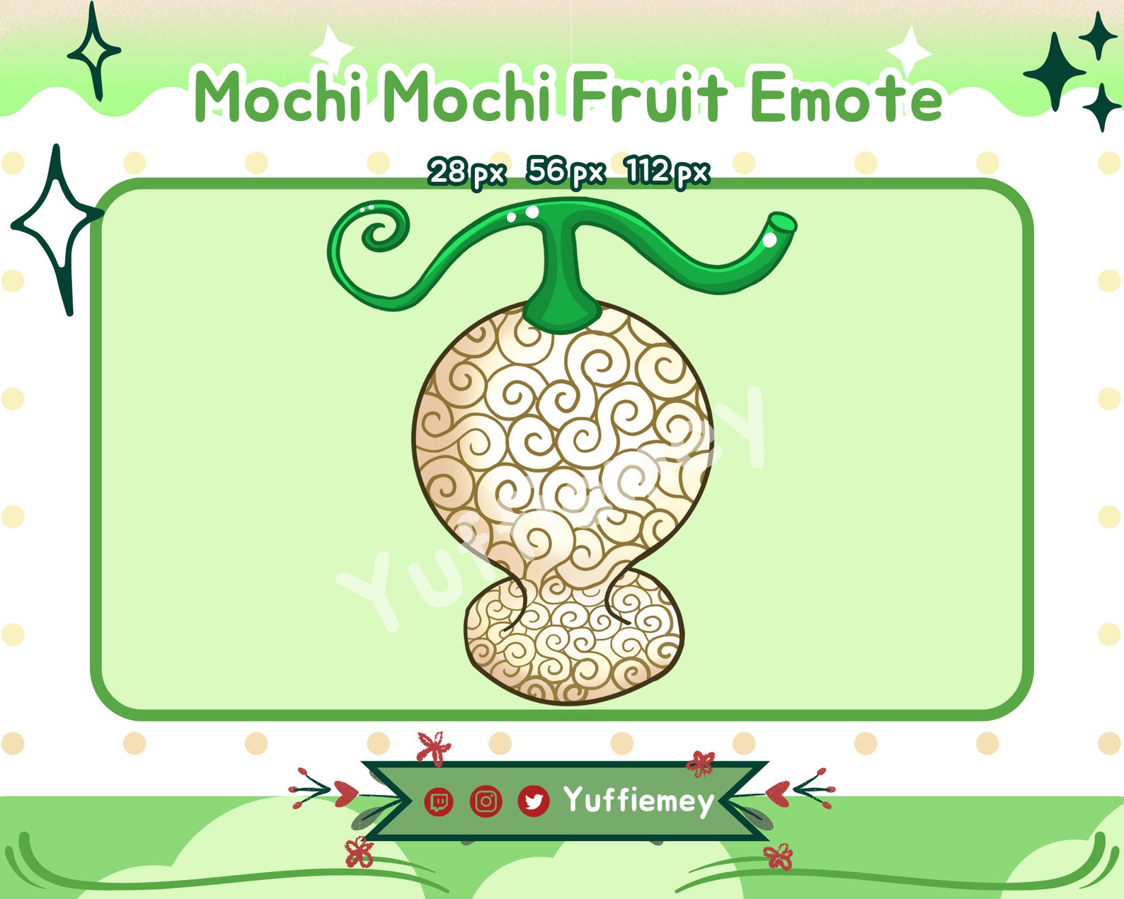 Mochi Mochi Fruit one Piece Emote twitch, Youtube, Discord - Etsy