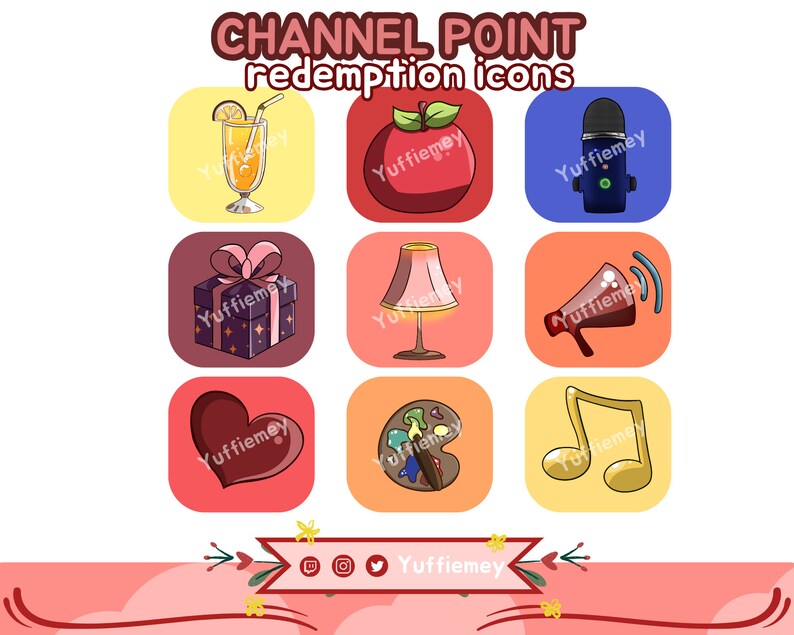 9 Twitch Channel Point Redeem Icons | Reward Icons - Etsy
