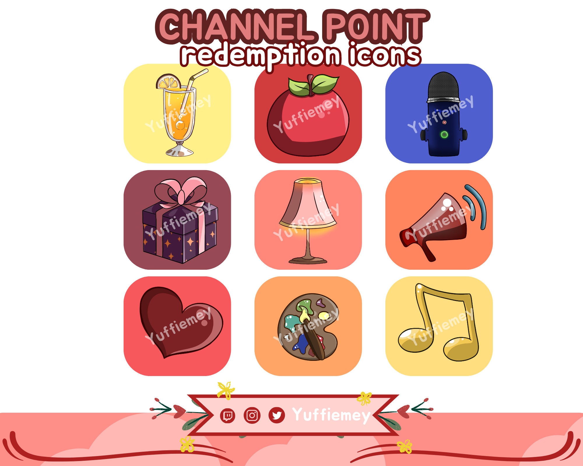 9 Twitch Channel Point Redeem Icons | Reward Icons - Etsy