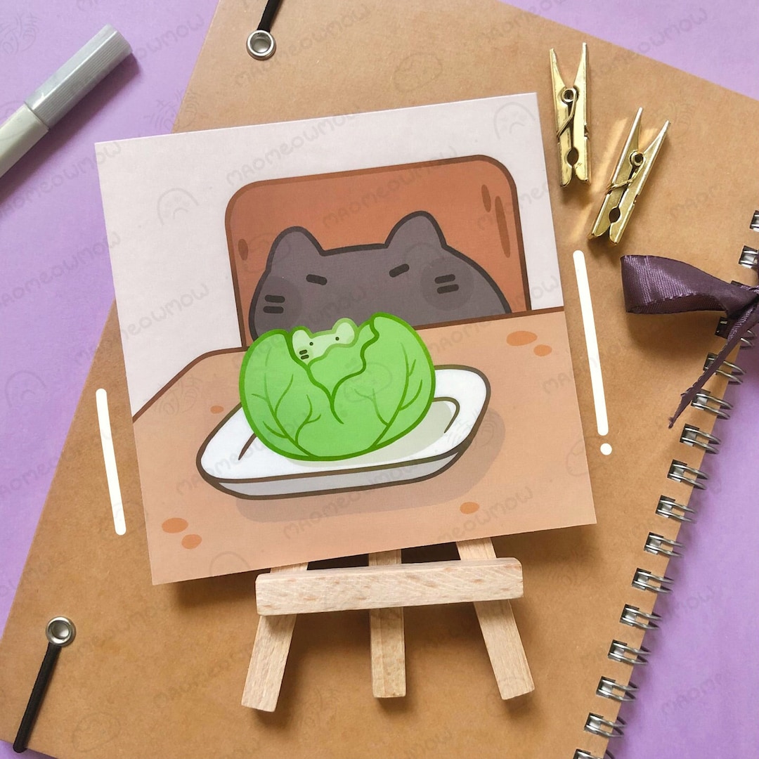 Annoyed Cat at Table Art Print Cat Meme Print Glossy Cat Giclee Print ...