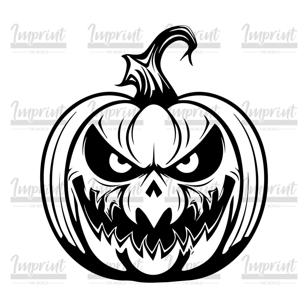 Pumpkin SVG, Creepy Pumpkin SVG, Spooky Pumpkin SVG, Pumpkin Face ...