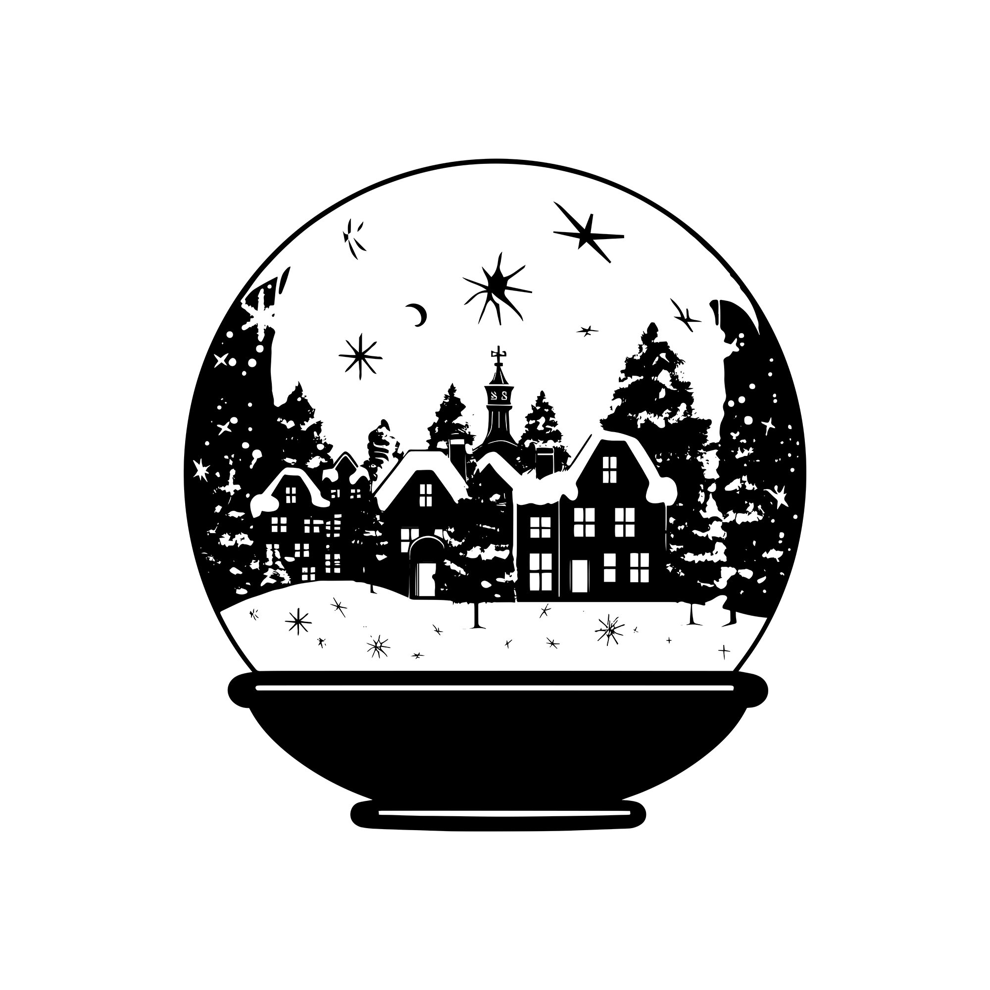 Snowglobe SVG, Snow Globe With Buildings, Cute Snowglobe, Snowglobe PNG ...