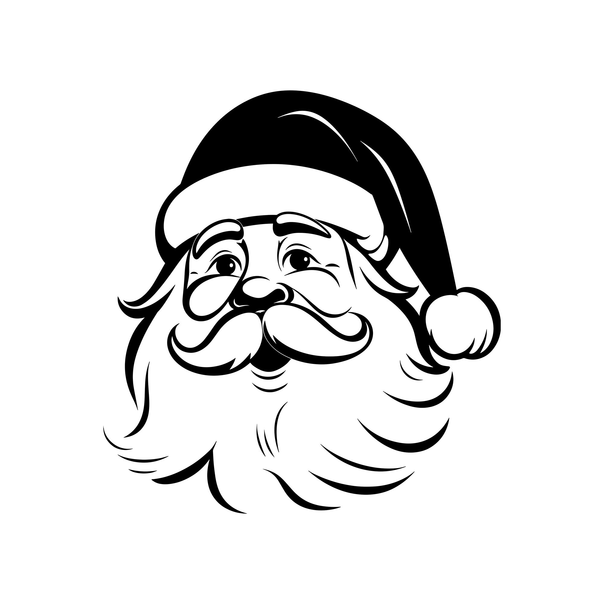 Santa SVG, Happy Santa Smiling, Cute Santa, Santa PNG, Santa Cricut ...
